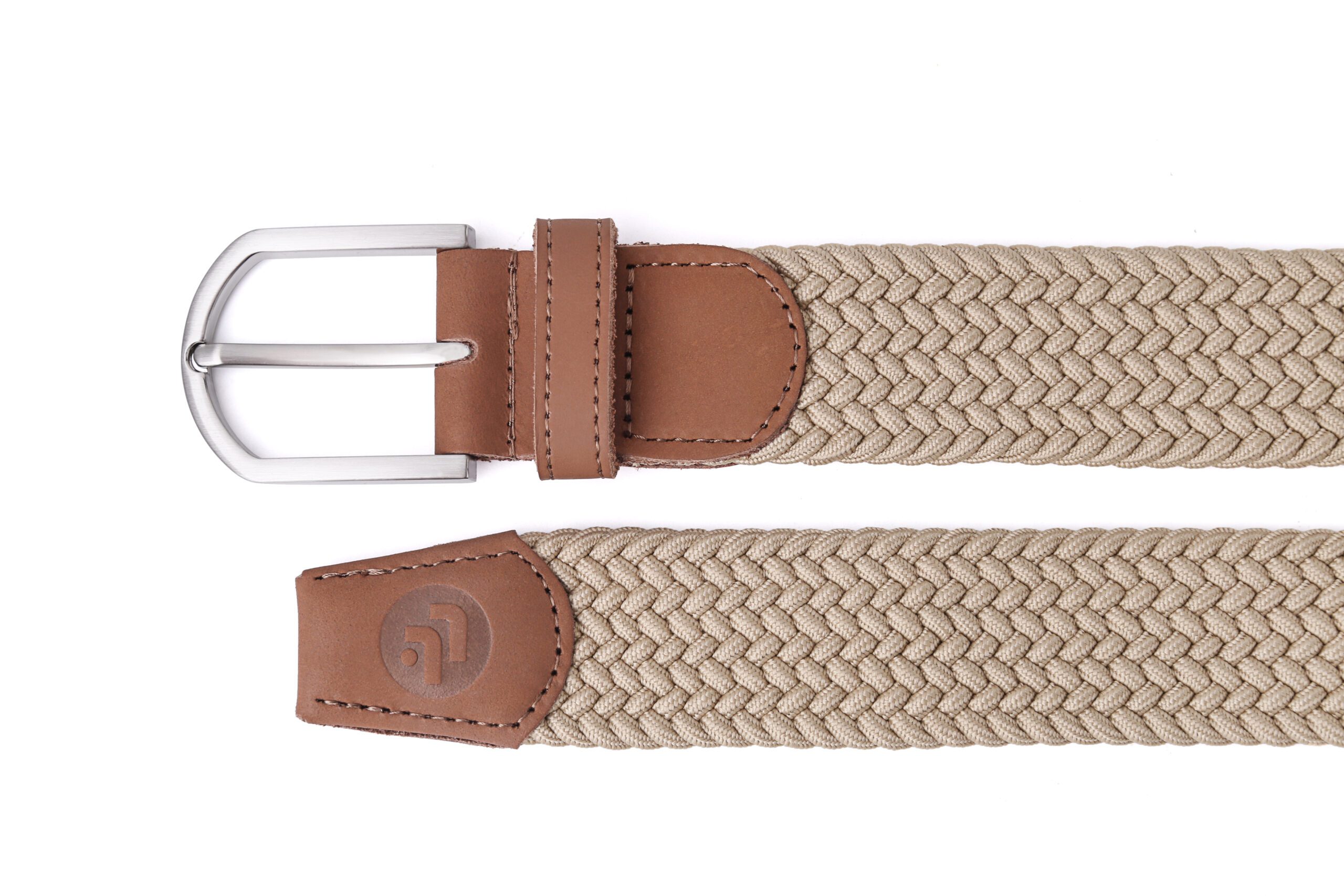 Stretchy Belt | Elastic Woven Fabric | Beige